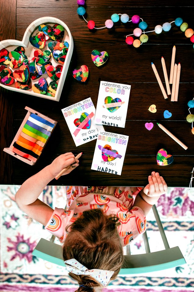 Melted Crayon Valentine Hearts » Valentine Crafts & Activities