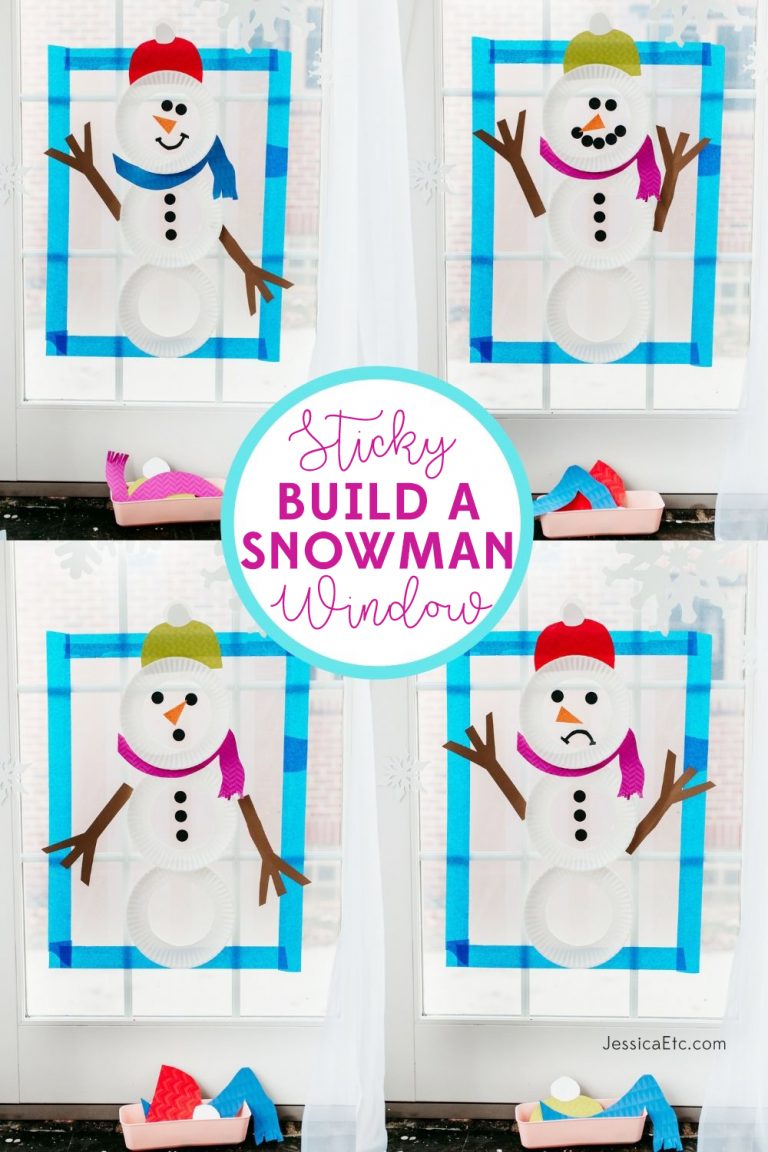 Build a Snowman Sticky Window » Toddler Winter Crafts & Activities