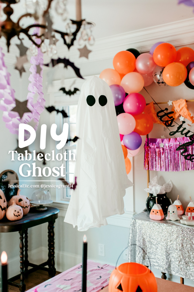 Floating Tablecloth Ghost: Easy DIY Halloween Decor » JessicaEtCetera ...